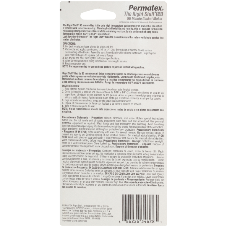 Permatex Australia - The Right Stuff Gasket Maker Red 85g